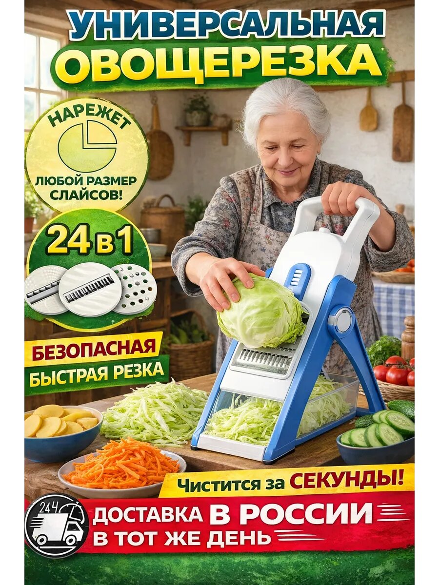 Ручная овощерезка многофункциональная терка слайсер