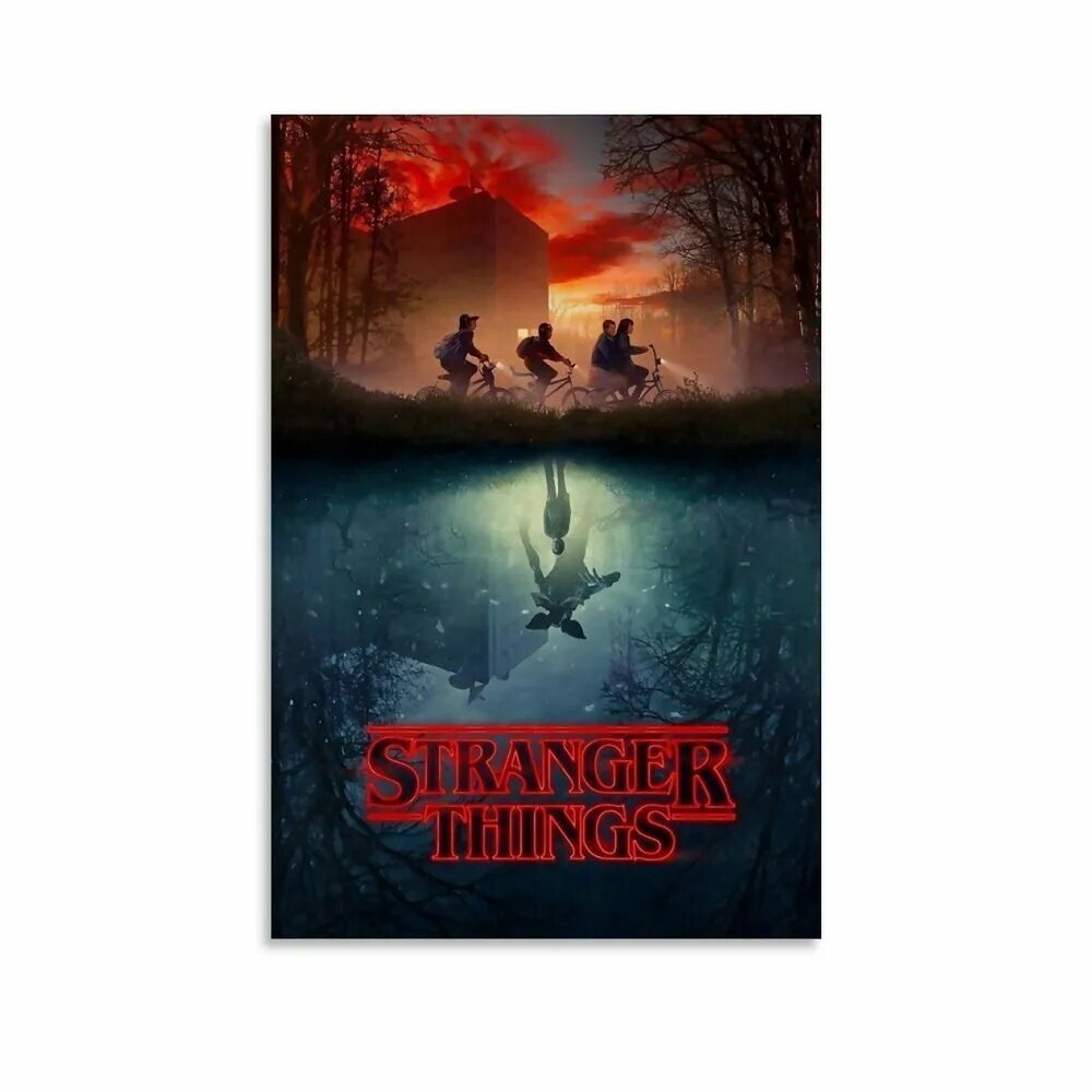 UYYERWWQ Плакат "Плакаты Stranger Things Чужие Вещи(1), Эстетическое настенное, искусство Холст, Unframe-style, 08x12inch(20x30cm)", 30 см х 20 см