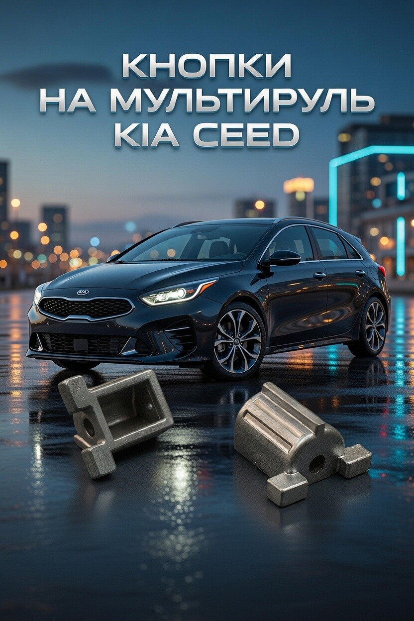 Кнопки мультимедиа, кнопка на руль для Kia Ceed/Cerato/Rio, пластик, черные, на руль. 2шт.
