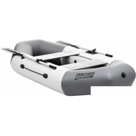 Гребная лодка Тонар Бриз 240 (белый/серый), ПВХ 750 г/кв. м, транца нет, грузоподъёмность: 200 кг, 2 места