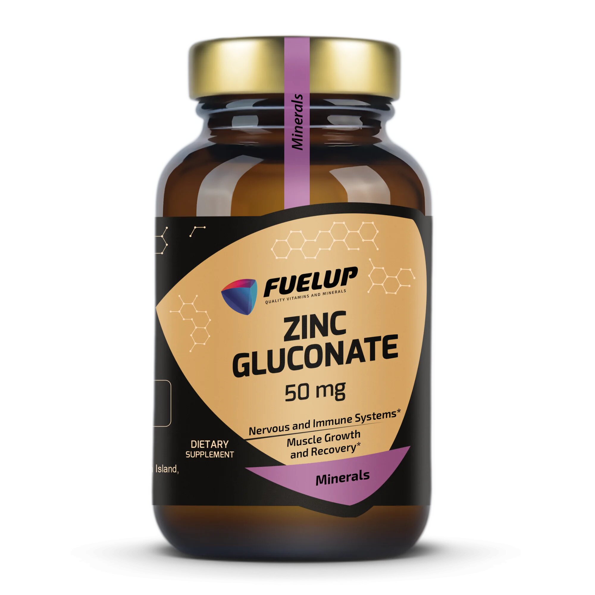 Глюконат цинка, FuelUP, поддержание иммунной, нервной и эндокринной системы, Zinc Gluconate, 50 мг, 100 таблеток