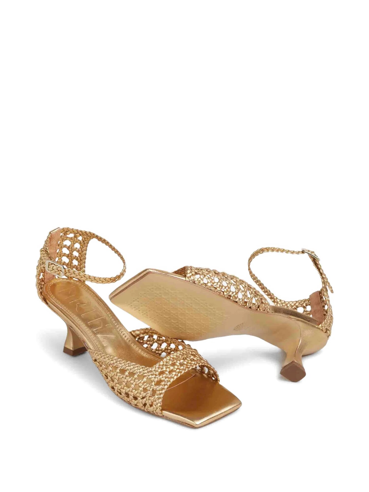 Босоножки Souliers Martinez Woven leather sandals, размер 41, gold — фото 1