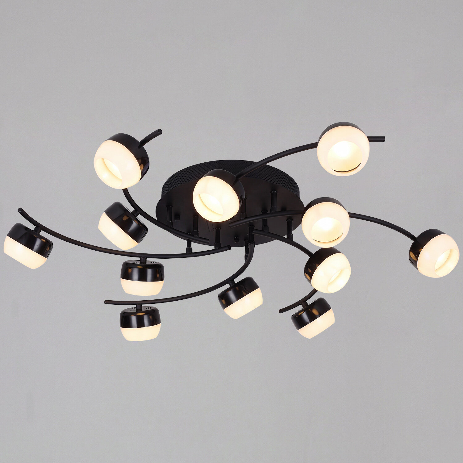 Люстра потолочная Reluce, Светильник для спальни, гостиной и зала, 96Вт, GX53, 90590-0.3-12 Black