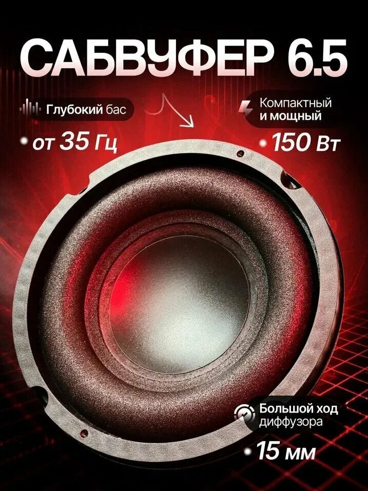 Сабвуфер автомобильный, 16.5 см (6.5 дюйм.)