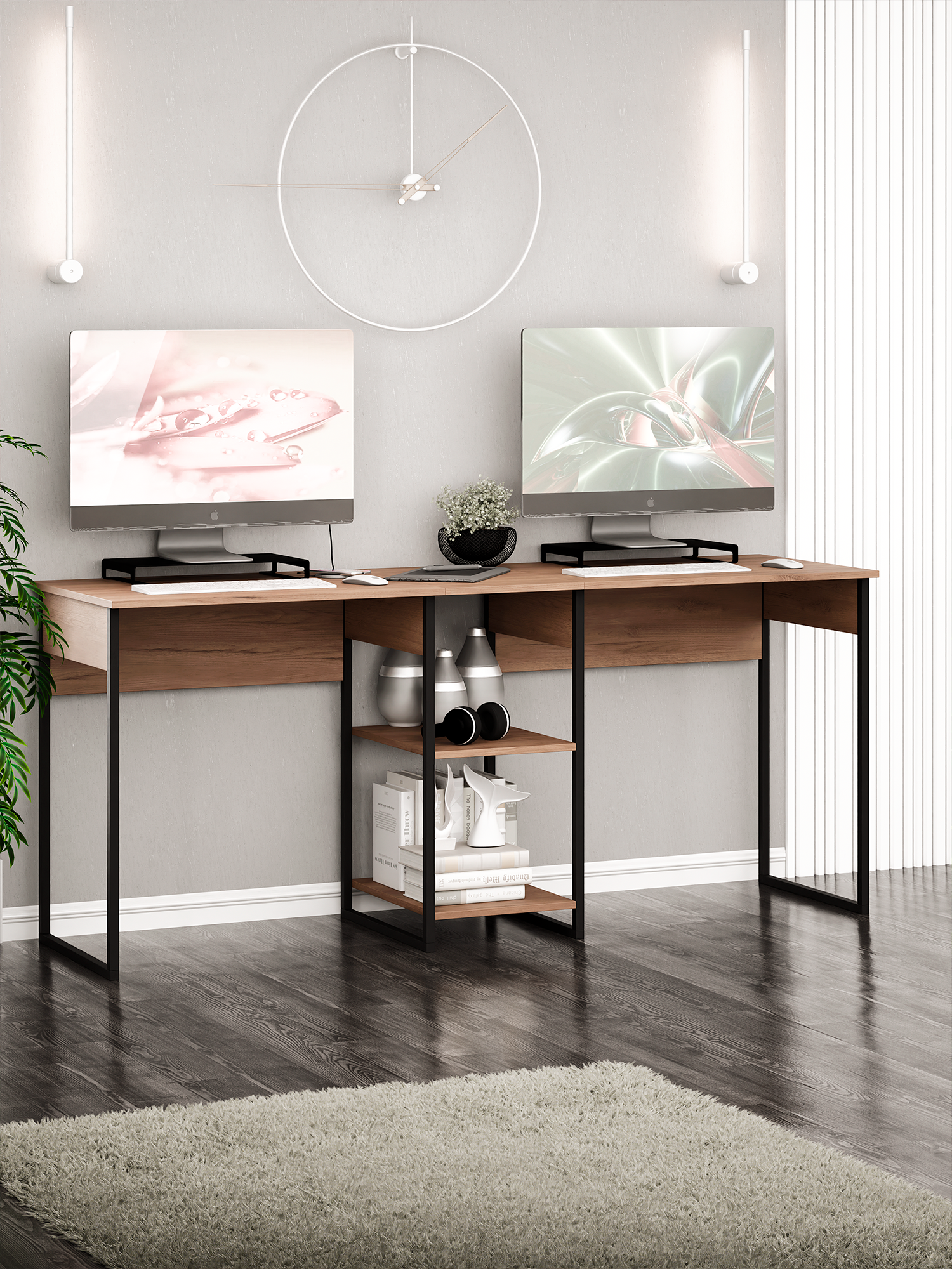 Стол MFMaster Vitto-234, дуб крафт табак, письменный, ЛДСП, универсальный угол