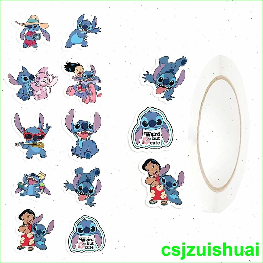 (500 наклеек в рулоне) Серия наклеек с изображением Стича, которые можно использовать для украшения скетчбуков, блокнотов, автомобилей и т. д, а также в качестве подарка на день рождения.