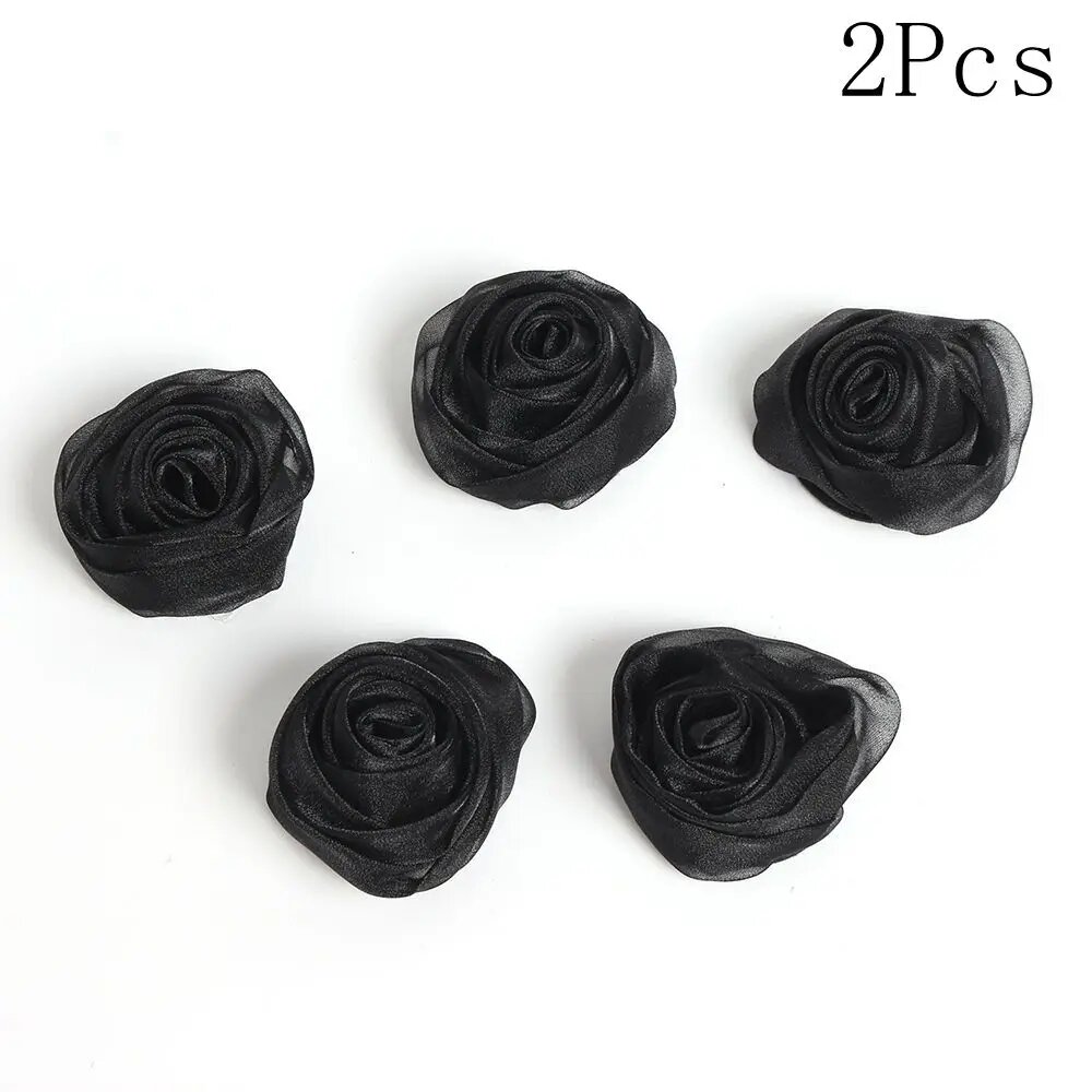 Искусственные цветы шелк, черные, 10 шт.