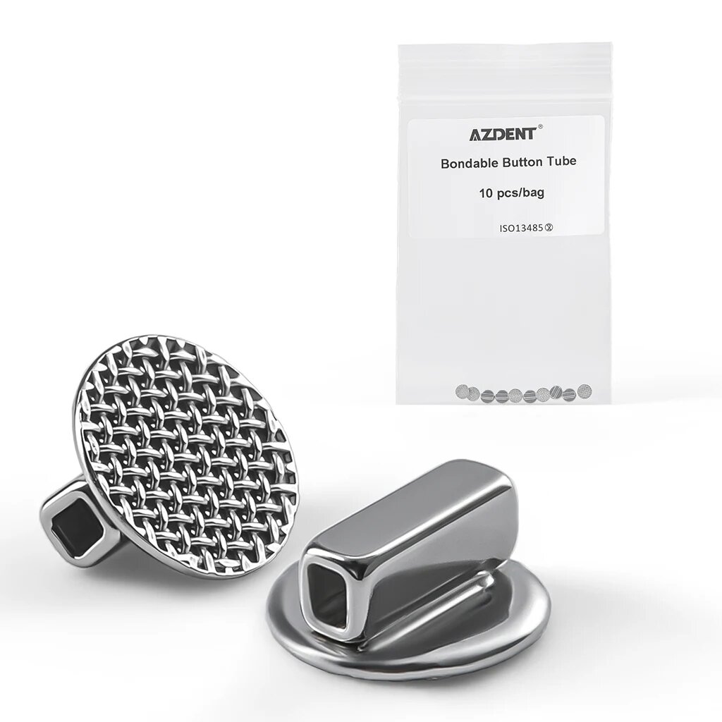 AZDENT Лингвальные кнопки металлические 10 шт. Single Tube