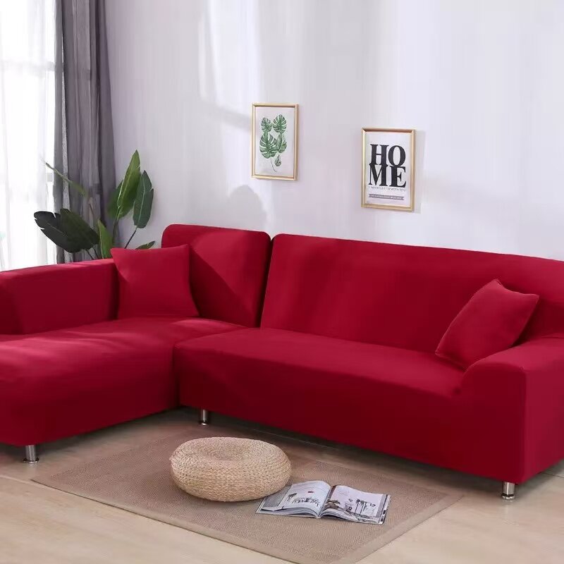 Чехол для углового дивана из эластичного материала, S - XL, цвет в , Large(190-230cm) 1pc,3 места，красный