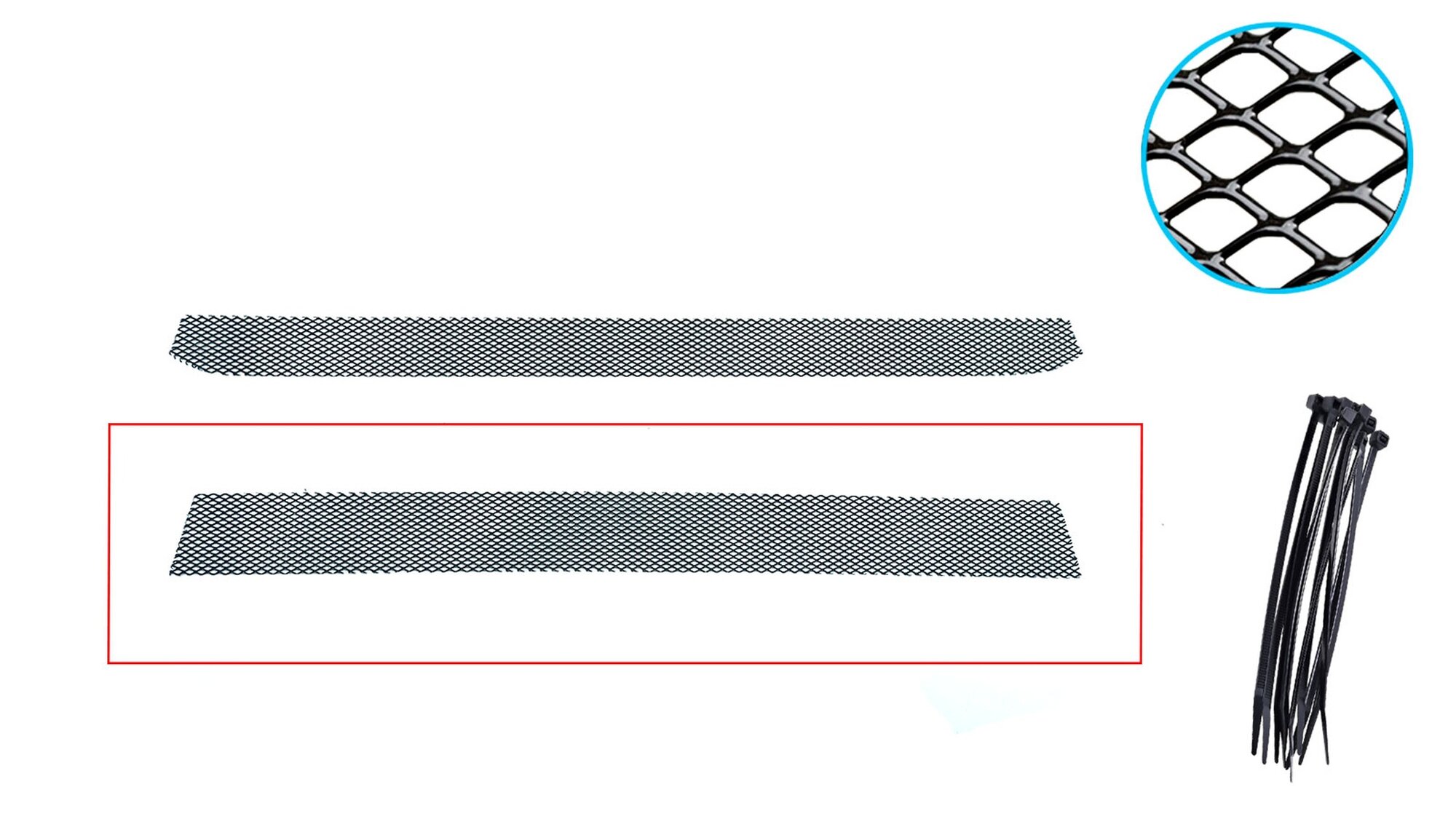 Защитная сетка радиатора для MITSUBISHI ASX 2019- (I рестайлинг-3), низ, 1шт