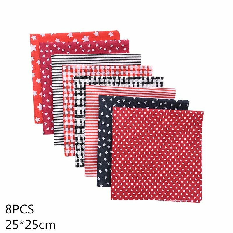 8шт Хлопковые лоскуты 25*25см, Цвет: B04