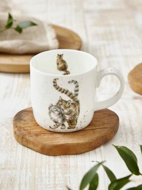 Кружка Royal Worcester "Feline Good Cat" кошки, костяной фарфор, 310мл
