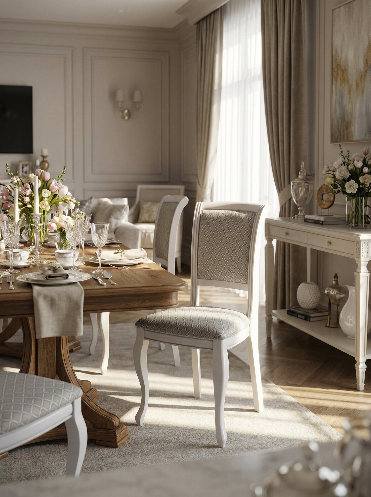 Стул Кухонный Мебелик Аргея мягкий, деревянный, цвет белый/серебро, ткань Вояж