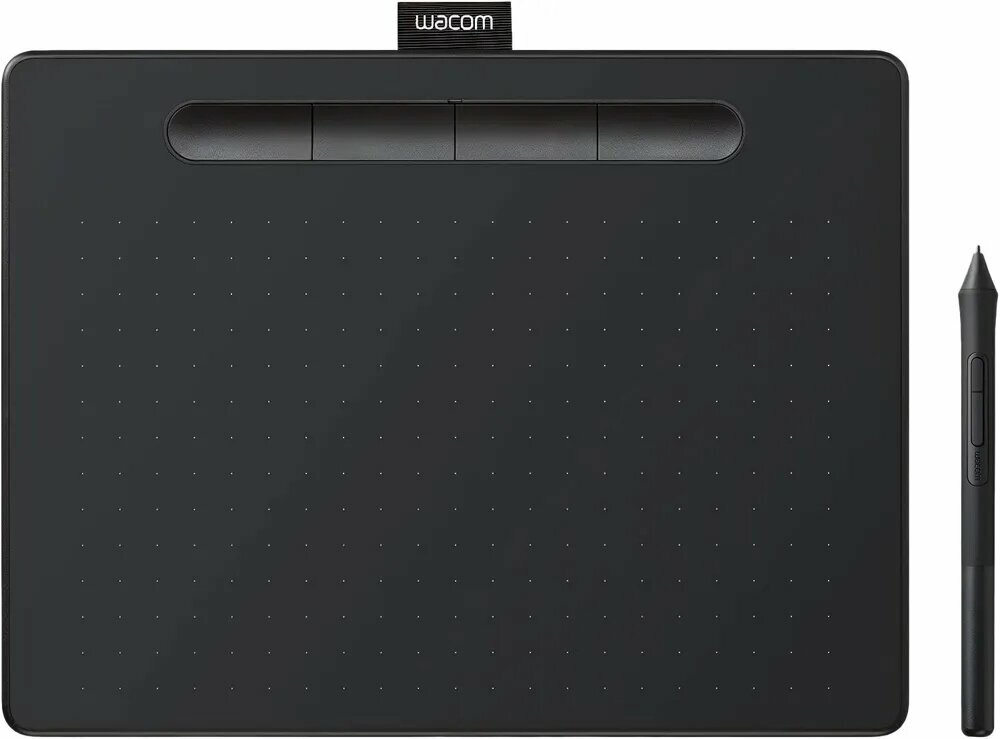 Wacom Графический планшет Intuos M (CTL-6100) Black для рисования, цифрового искусства A5, перо с 4096 уровнями нажатия, проводной Для Windows, Mac, Android Перо и наконечники в комплекте, формат A4, черный