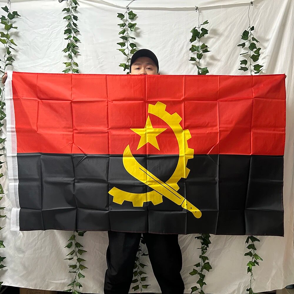 Флаг тики Флаг Анголы 3x5 футов 90x150 см полиэстер Ангола Национальный подвесной флаг для украшения