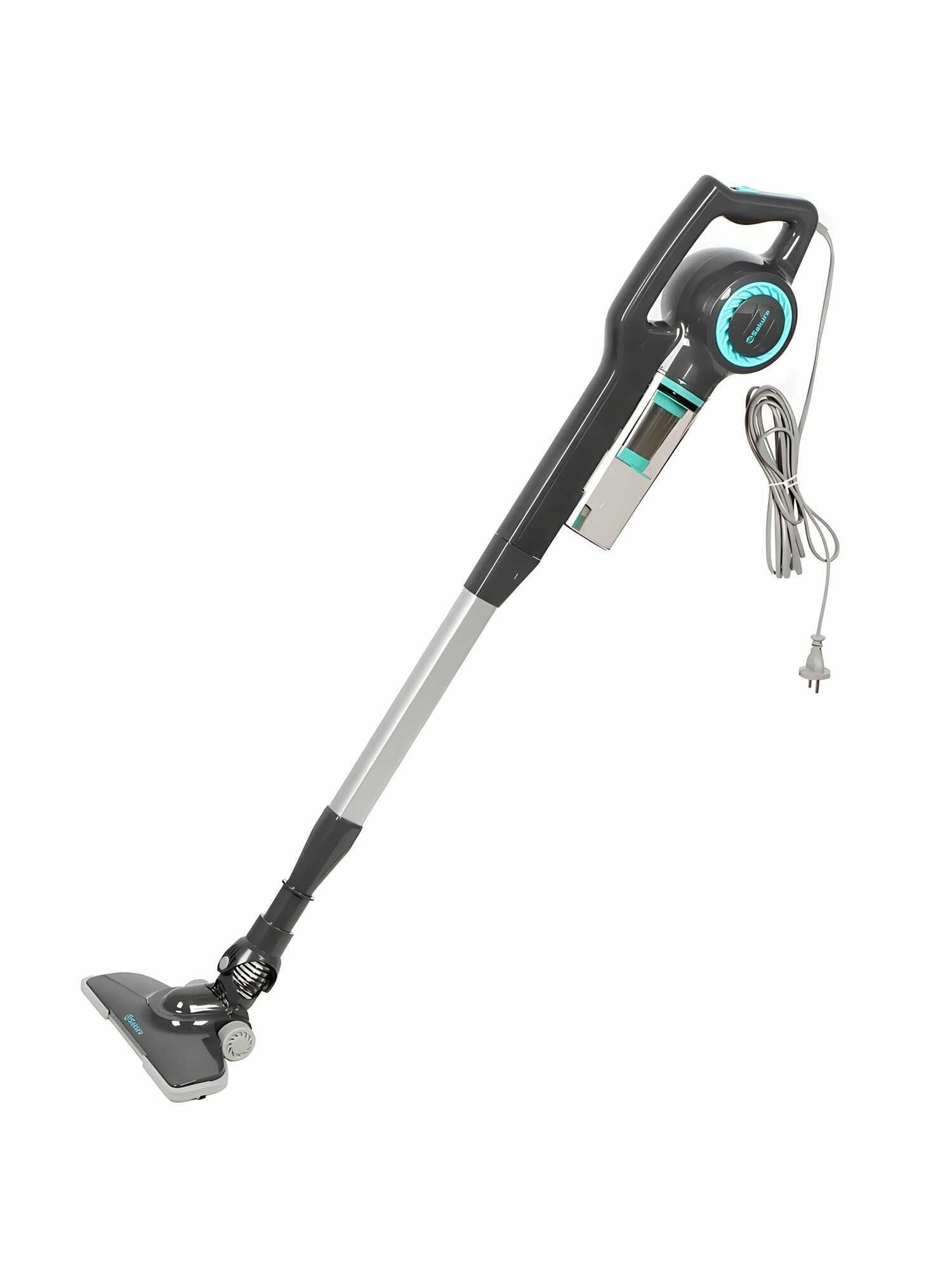 Вертикальный пылесос Sakura SA-8317GT, 800 Вт, с контейнером 0.9 л, для сухой уборки, серый-тиффани, с HEPA-фильтром