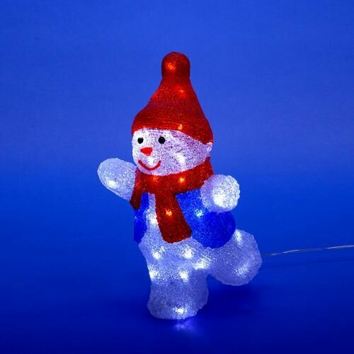Фигура светодиодная Uniel «Снеговик-2», 40 светодиодов, размер 22*17*34 см, цвет свечения-белый, IP20.