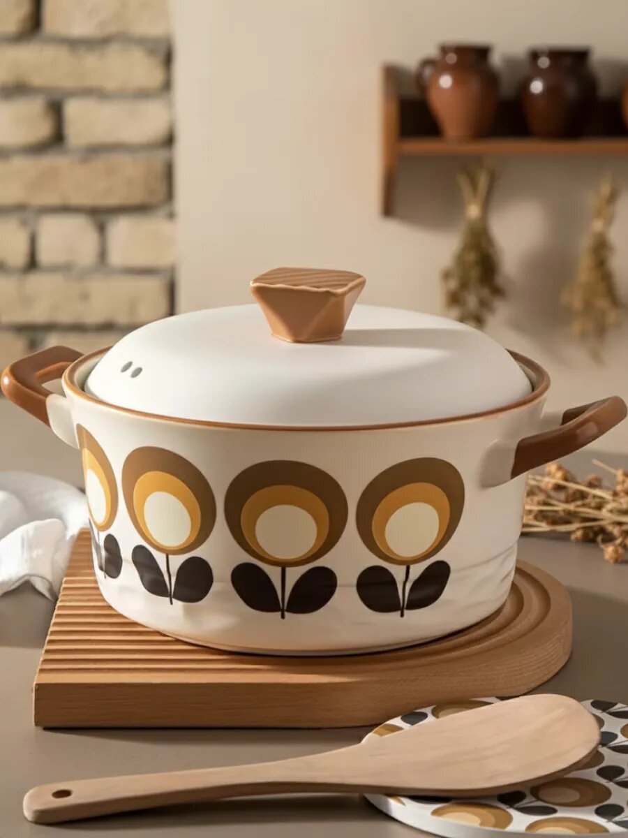 Кастрюля Тепло в руках, керамика, антипригарное покрытие, с крышкой, 2,2 л
