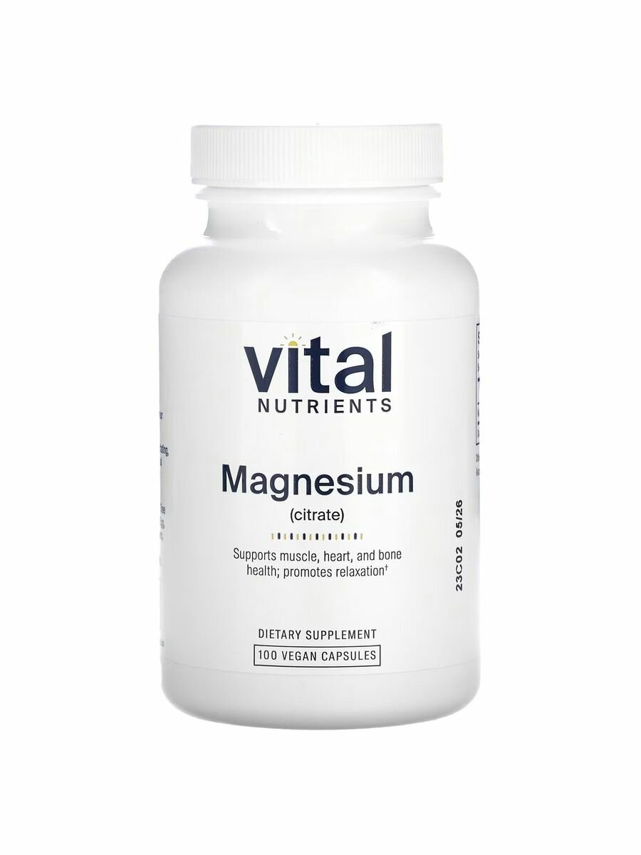 Магний Vital Nutrients, для нервной системы и сна, капсулы, 100 капсул