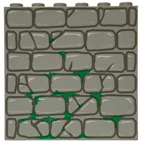 Деталь Lego 3754px3 Brick 1 x 6 x 5 with Stone and Moss Pattern