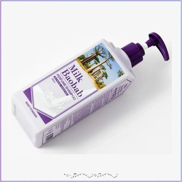 Шампунь для волос MILK BAOBAB Perfume Shampoo Baby Powder 500 мл с дозатором для всех типов волос — фото 1