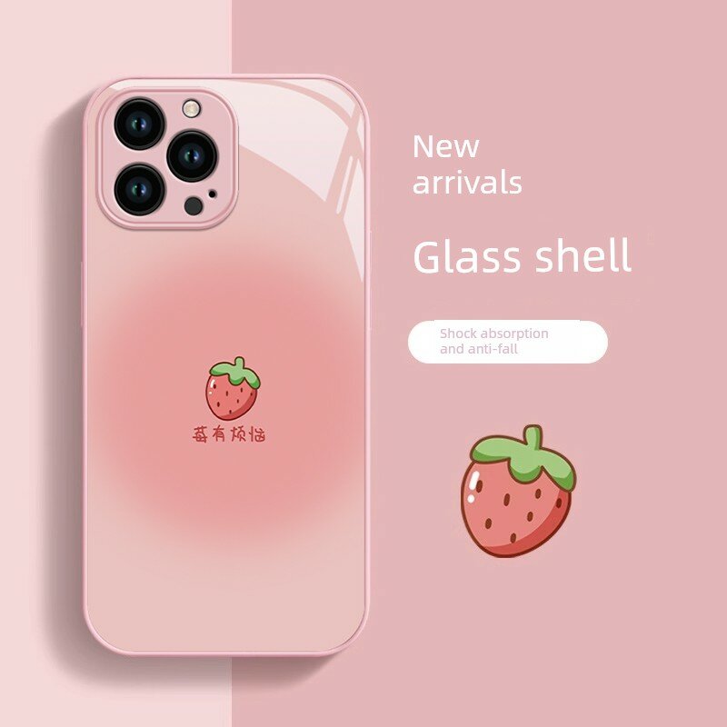 Чехол для iPhone 16 Pro Max с металлическим покрытием и стеклом, розовый цвет