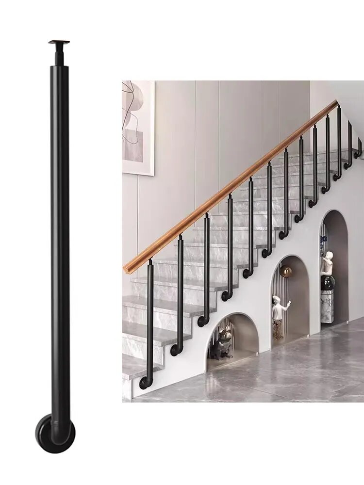 Перила для лестницы, ограждение для лофта, боковое крепление, круглые стойки