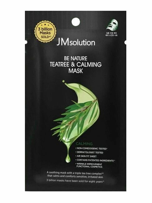JM SOLUTION BE NATURE TEATREE & CALMING MASK Успокаиввющая тканевая маска с чайным деревом 24мл