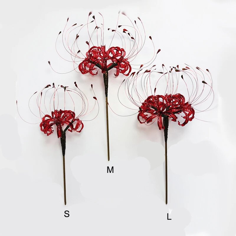 Красная шпилька для волос Kanzashi, Цвет: L