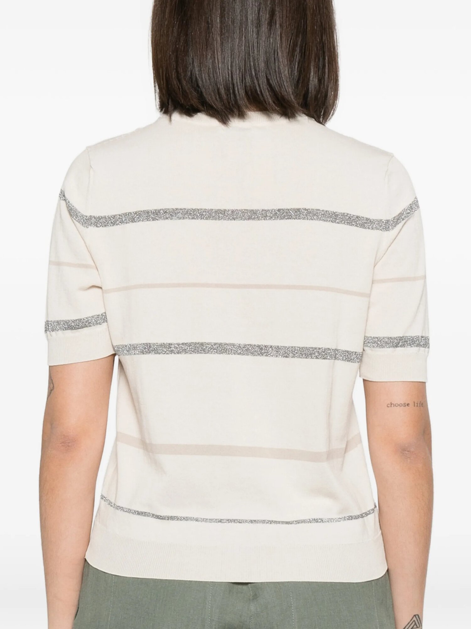 Футболка PESERICO Stripe-pattern T-shirt, размер 40 — фото 1