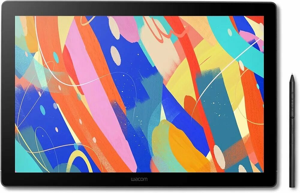 Wacom Графический планшет Cintiq 16 DTK168 — 16-дюймовый 2.5K дисплей для рисования с пером Pro Pen 3, тонкий корпус 15 мм, USB-C, черный