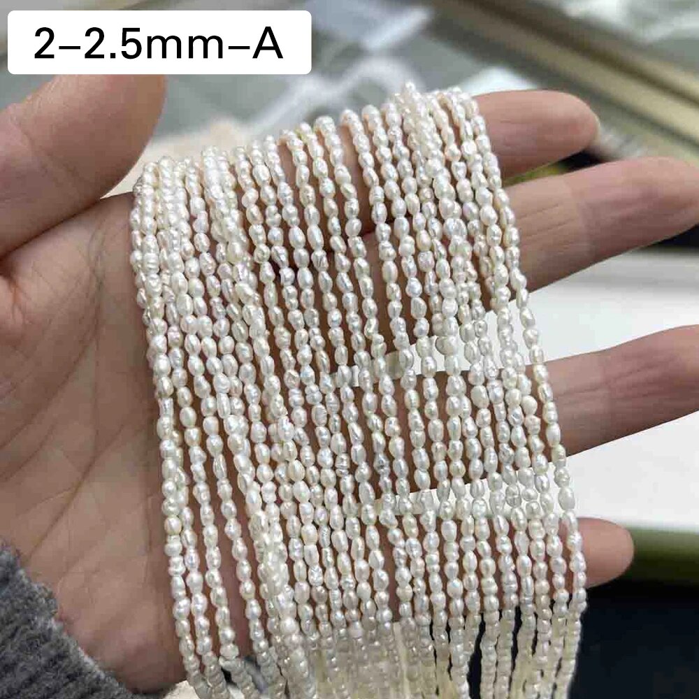 Белые плоские бусины из пресноводного жемчуга 2-3 мм 2-2.5MM-A