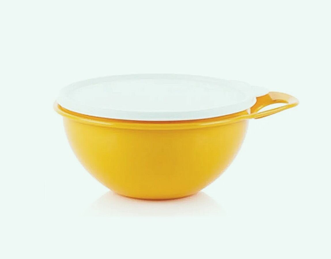 TUPPERWARE Чаша "Милиан" 1,4 л. желтая, крышка белая