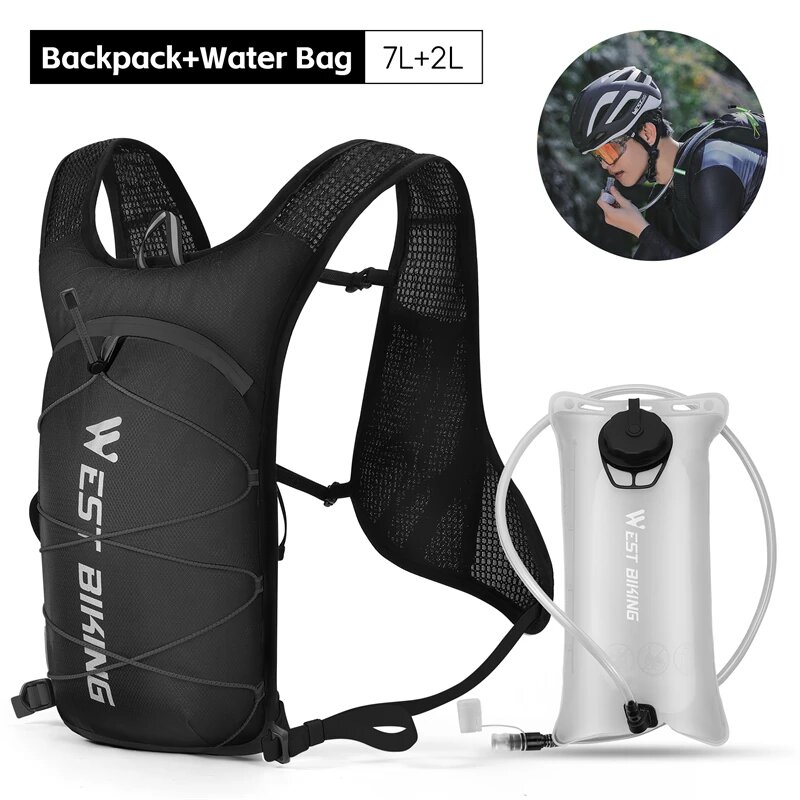 Велорюкзак West Biking 7л+2л, черный