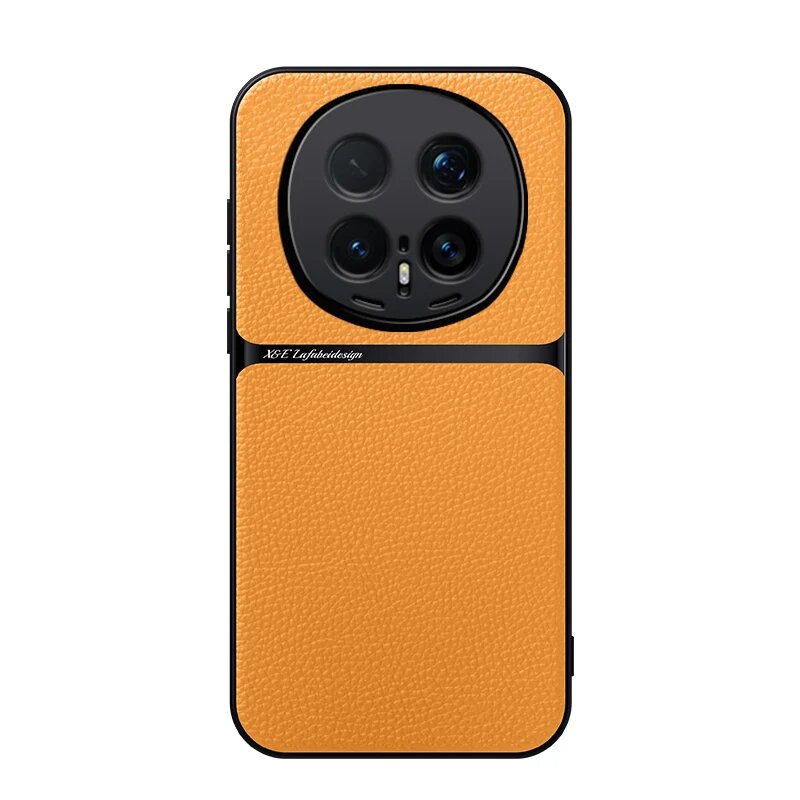 Чехол Honor Magic 8 Pro оранжевый из искусственной кожи