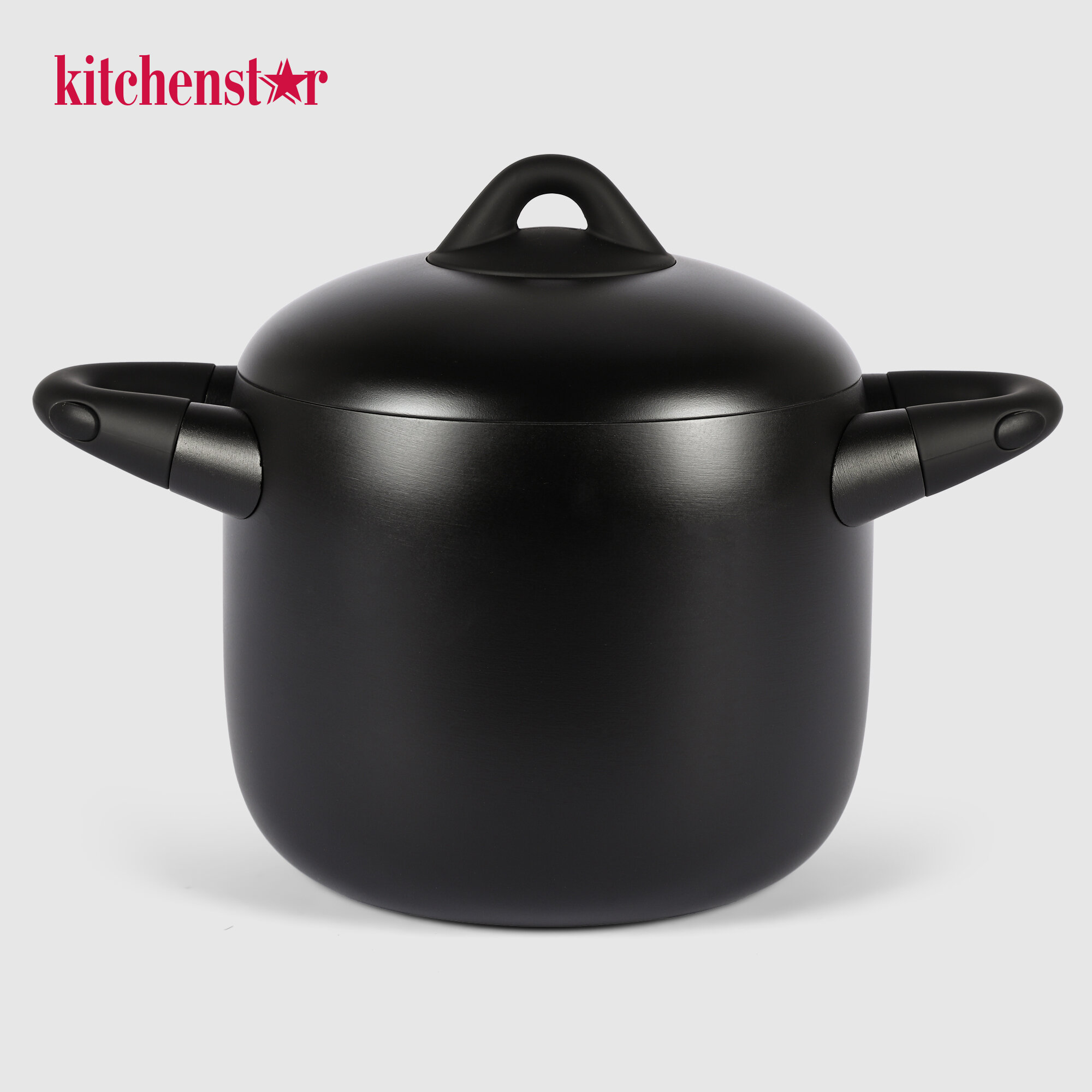 Кастрюля с крышкой для индукционных плит Kitchenstar K-black 20 см, 5,2 л