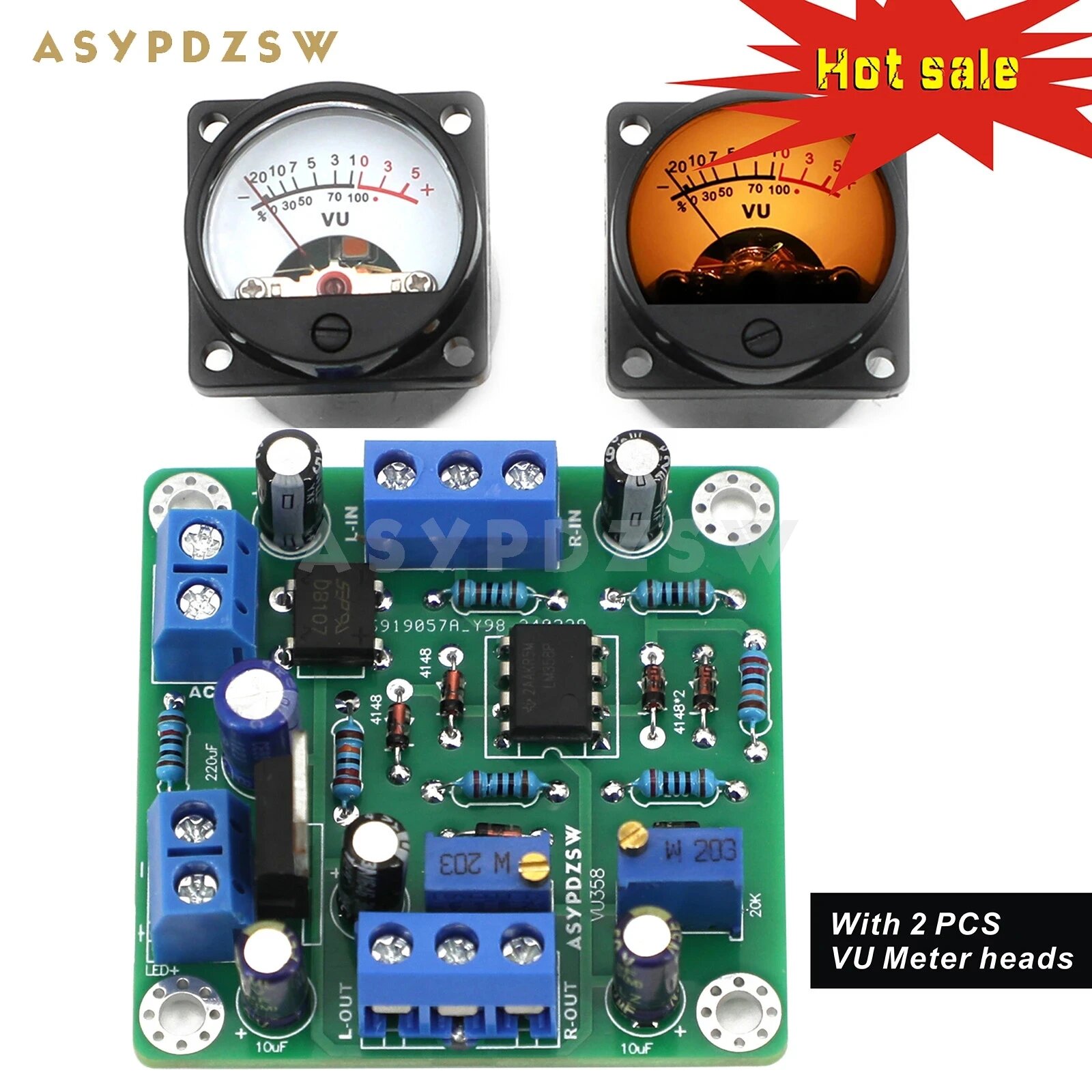 ASYPDZSW VU358 VU Meter Level регулятор громкости, Цвет: Finished board