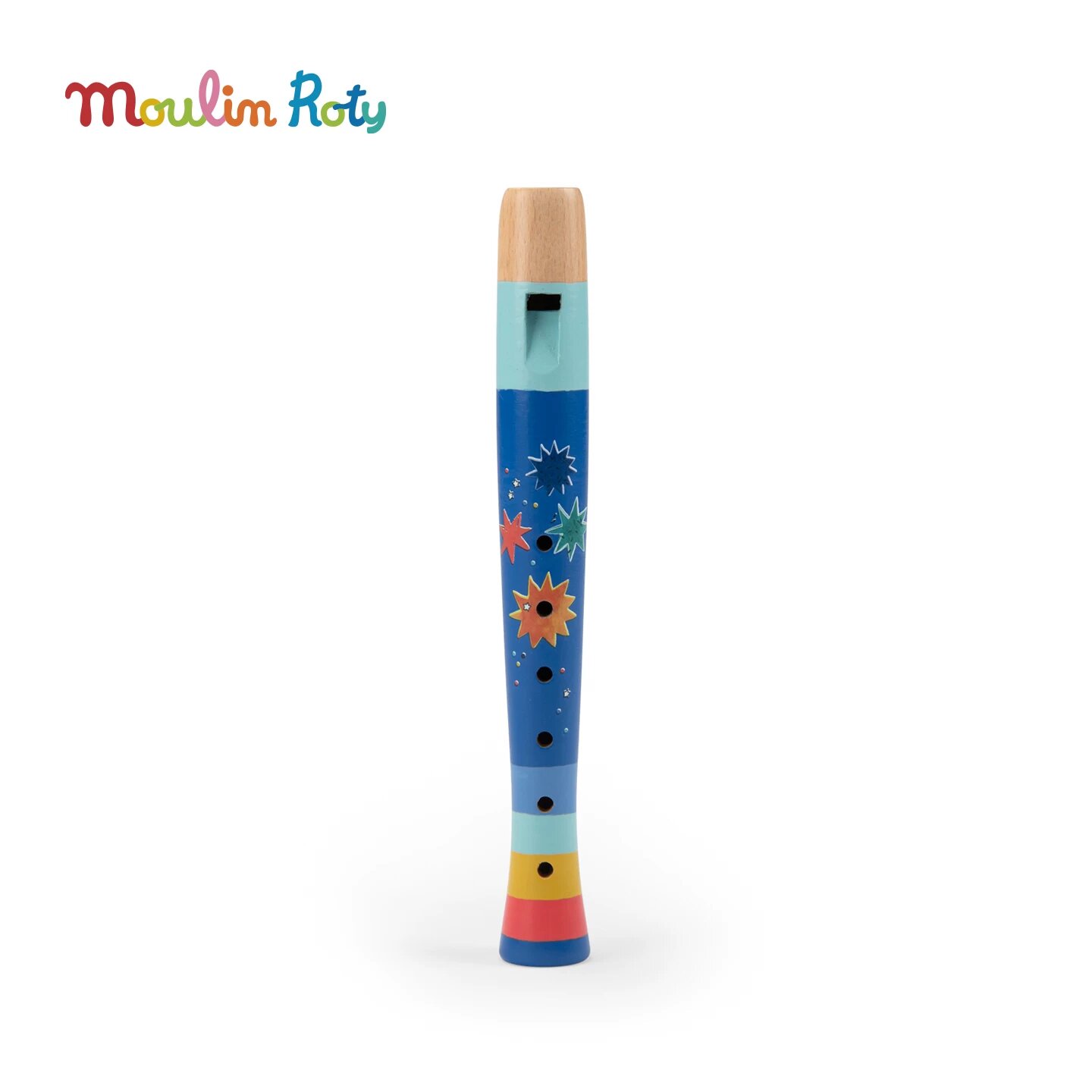 Moulin Roty Серия Собака Пус и Пиру Деревянная флейта для детей, музыкальная игрушка для раннего обучения, от 3 лет