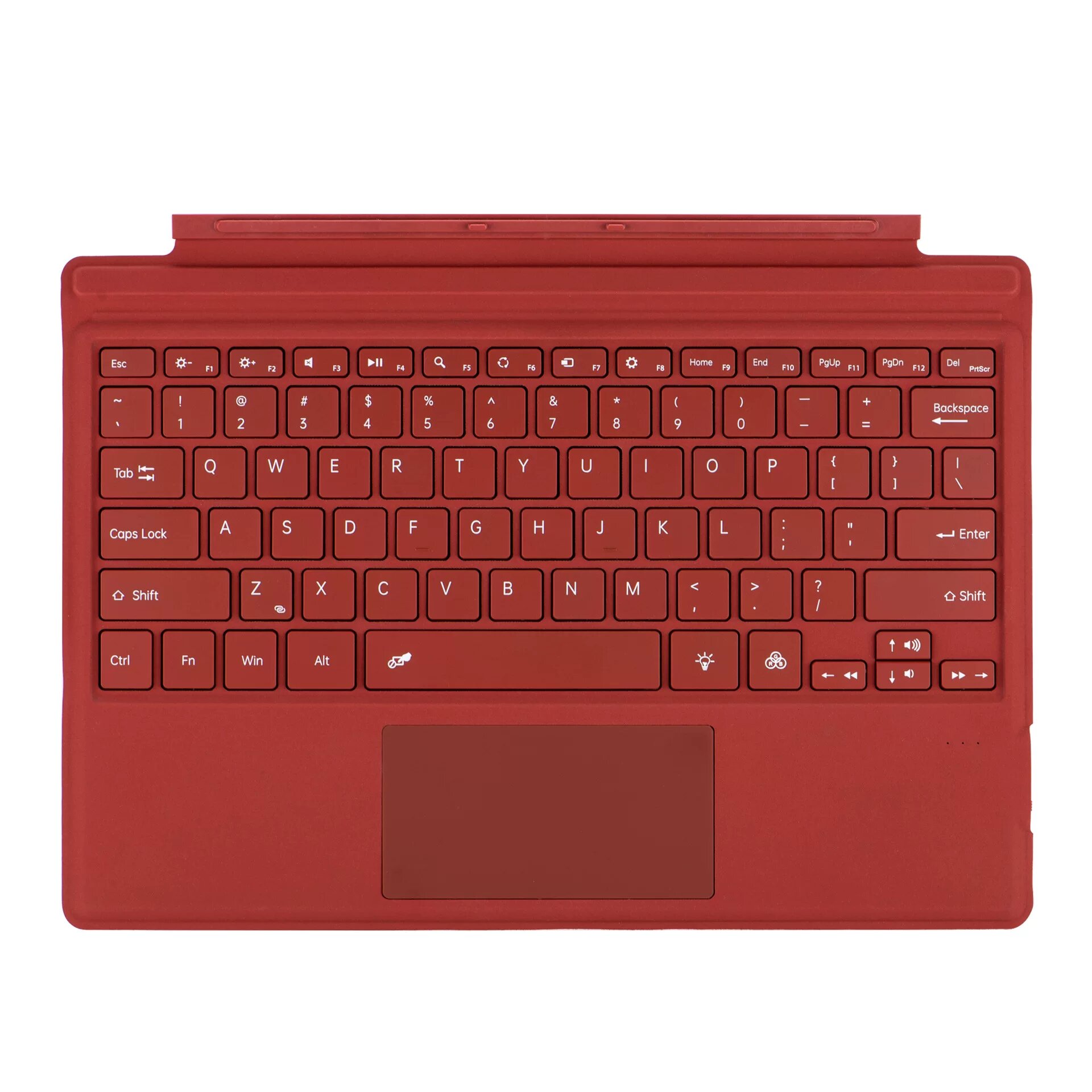 Магнитная клавиатура для Microsoft Surface Pro 3/4/5/6/7/8/9/10 с радужной подсветкой Красный