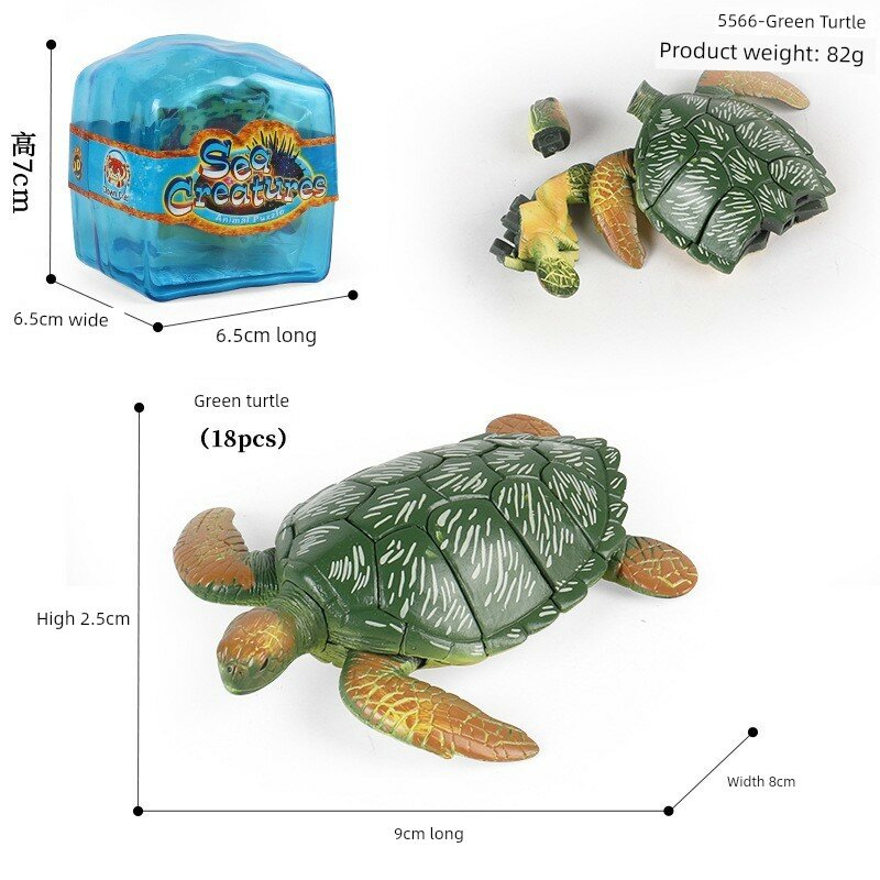 Сборная 4D-модель морских животных: акула, ракушка, рыба-клоун, кит, морской конек, краб (детская игрушка) [4D сборка]
