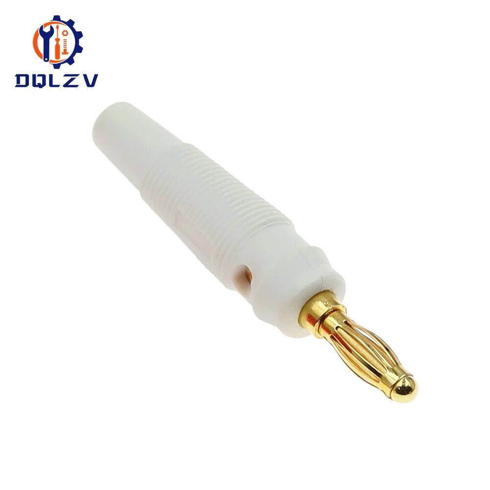 Разъемы "банан" DQLZV 5шт, белые, 4MM, золотые