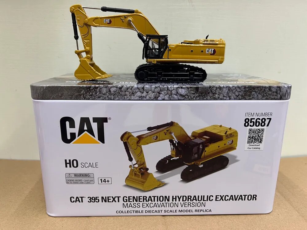 CAT 395 Экскаватор Diecast Модель 1:87 с Подвижными Элементами - Коллекционный Спецтранспорт (85687)