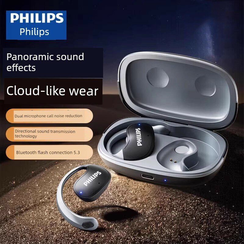 Беспроводные Bluetooth-наушники Philips TAT2708, с шумоподавлением, с креплением на ухо, не внутриканальные, для спорта