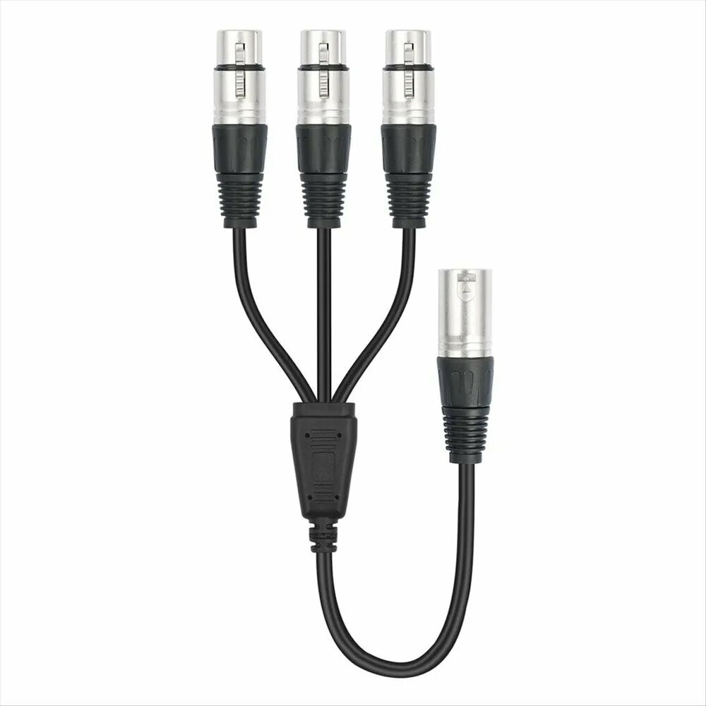 3-контактный Разъем XLR от мужчины к 3-Женскому Y-образному Кабелю-Разветвителю, Аудиокабель XLR 1 для микшерного Микрофона