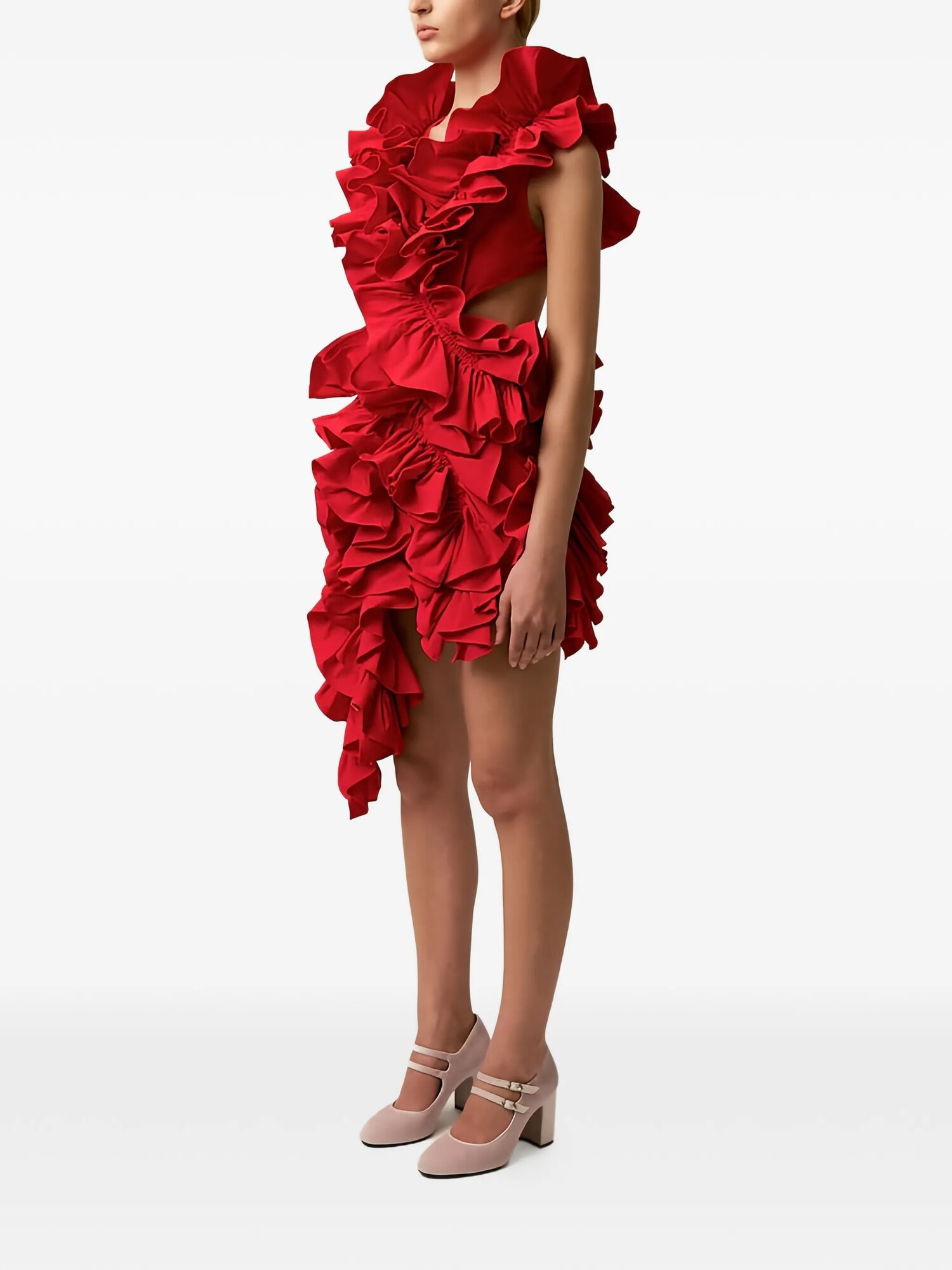 Платье ANKVAS Olive ruffled mini dress, размер 12, red — фото 1