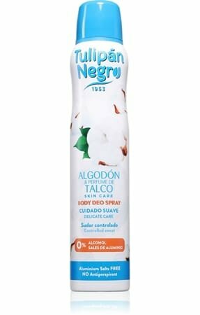Дезодорант Tulipan Negro Algodon Y Talco, пудровый аромат хлопка и талька, 200 мл