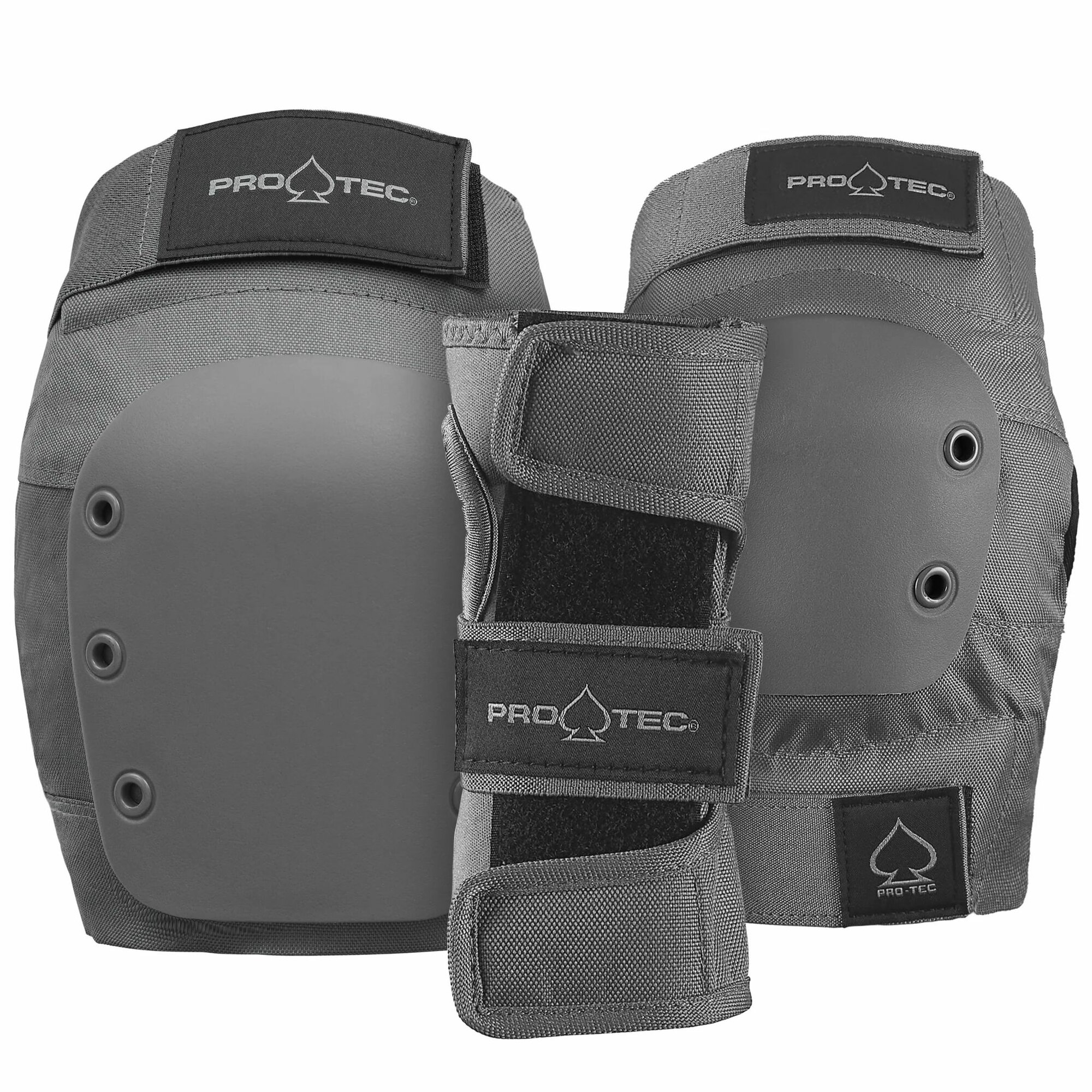 Набор защиты (колени, локти, запястья) PRO-TEC STREET ADULT 3-PK PAD SET OPEN-BACK GREY