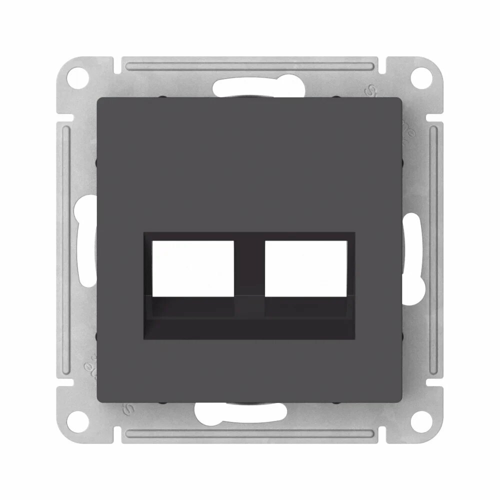 Накладка двойная Systeme Electric ATLASDESIGN для информационных функций типа Keystone, базальт ATN001490