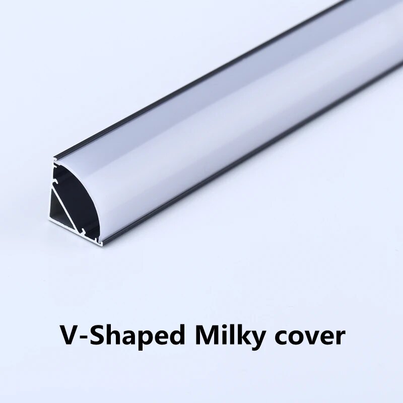 1-30 ШТ/ПАК 0,5м Черный Алюминиевый Профиль для LED V/U для 5050 5630 Канальный Держатель Млечный Крышку Шкаф Гардероб Линейный Бар Стрип Свет