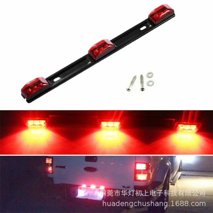 15-дюймовая лента задних фонарей с 9 LED, водонепроницаемая, красного цвета, для мотоциклов, прицепов, кранов и грузовиков, 12V.